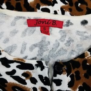 Joni B | Sweaters | Joni B Brown Black Animal Print Buttonup Sweater ...